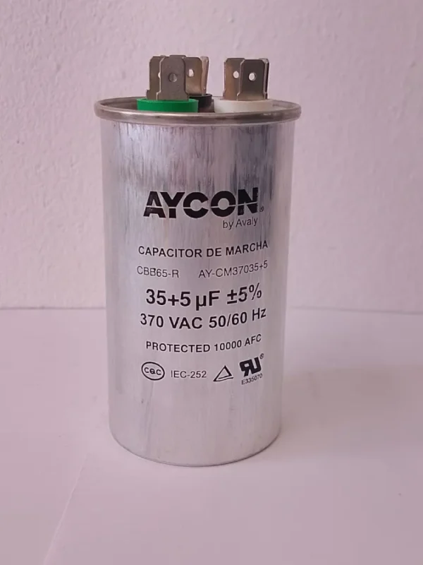 CAPACITOR 35+5 MFD 370V AYCON – Prisaire expertos en Aires Acondicionados